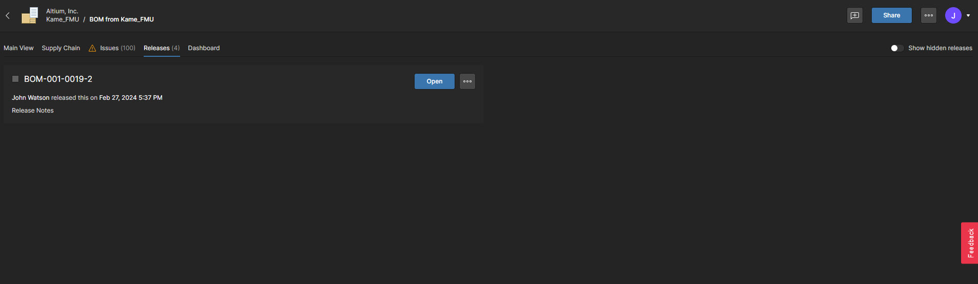 BOM Portal Releases Panel | Altium 365 BOM Portal | Video Tutorials | Learn Altium 365